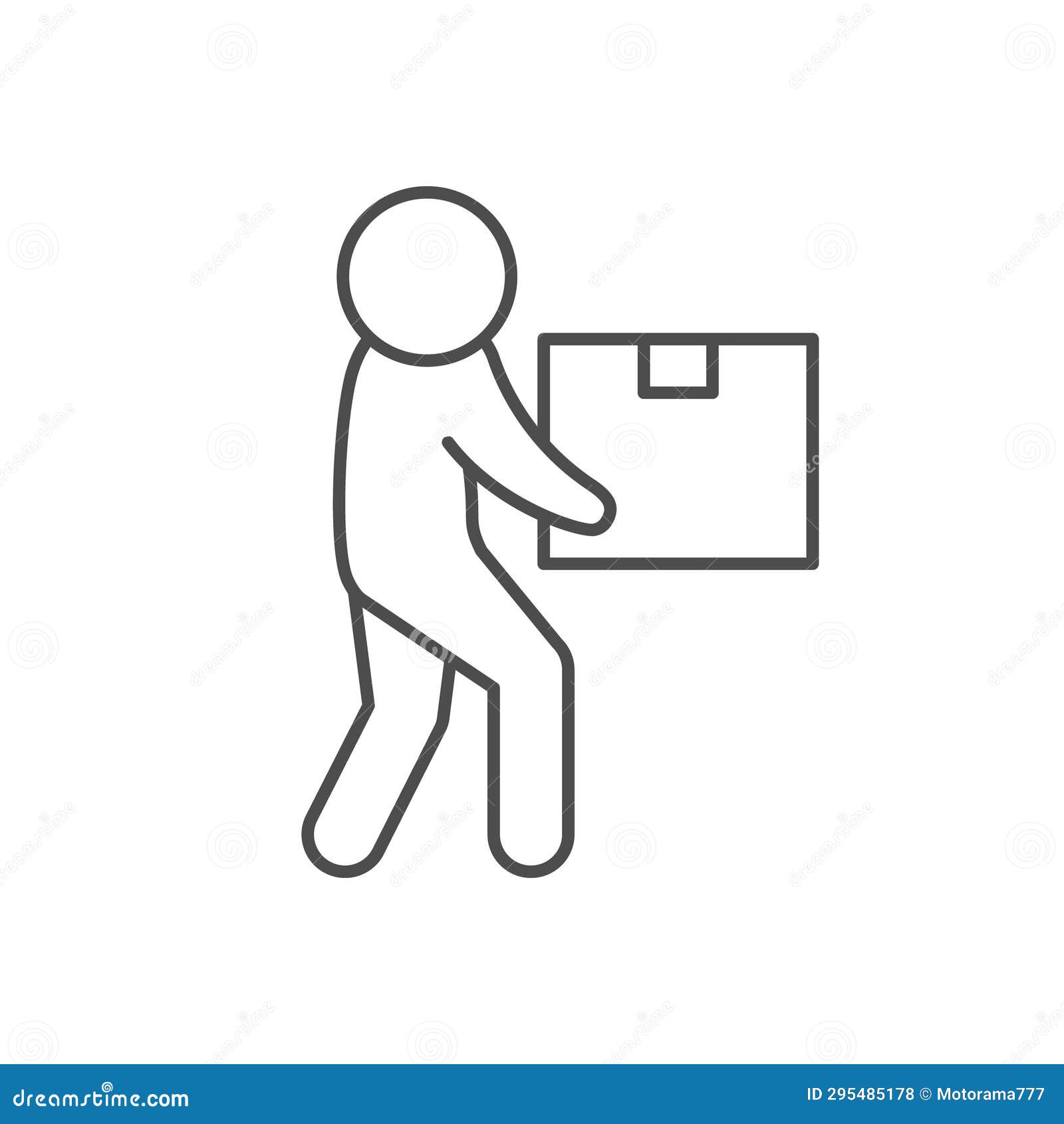 Person Carrying Box Line Icon Stock Vector - Illustration of post ...