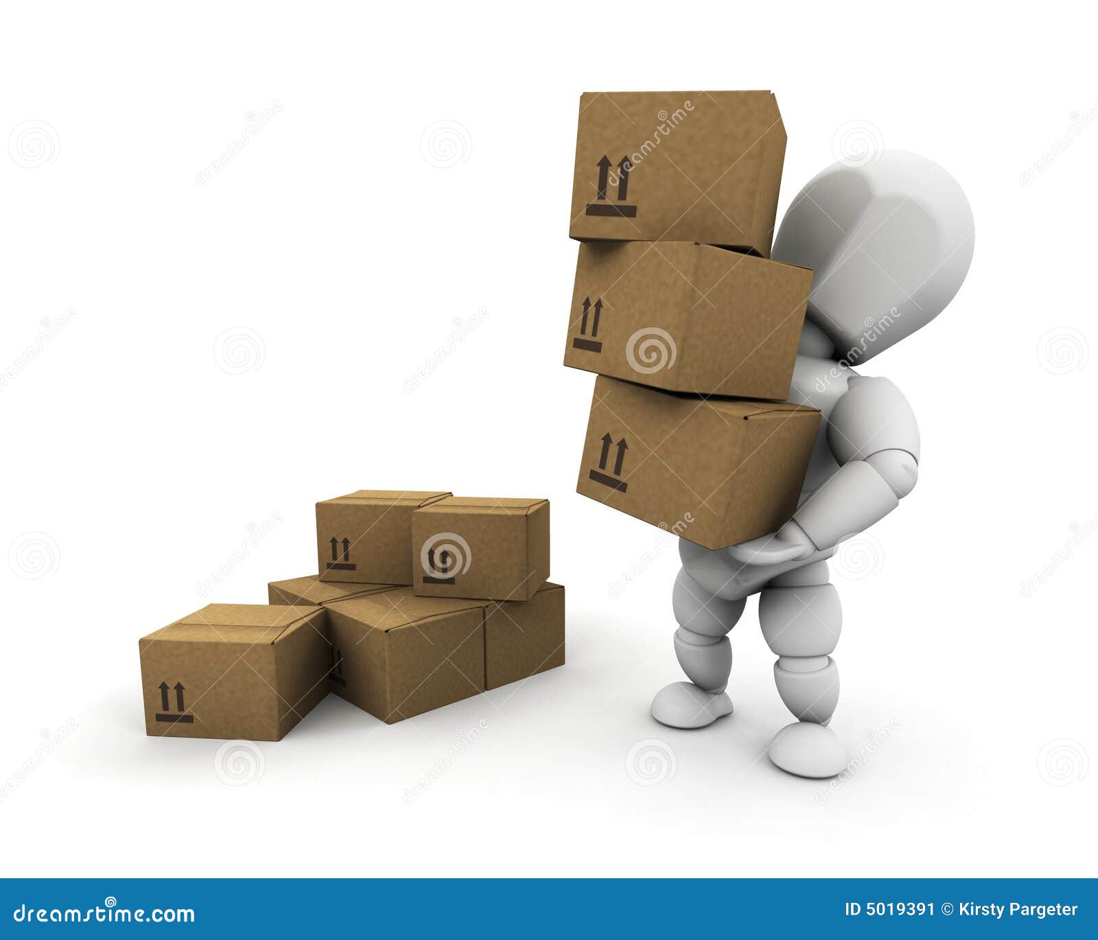 Person carrying boxes stock illustration. Illustration of isolated ...