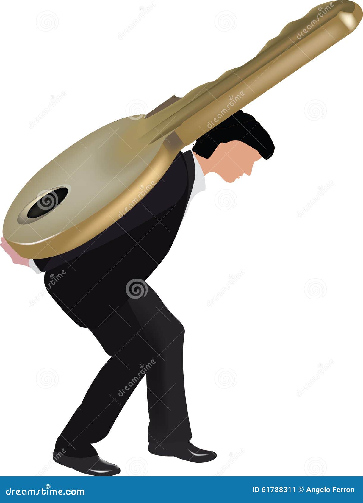Person carrying the key stock vector. Illustration of carrying - 61788311