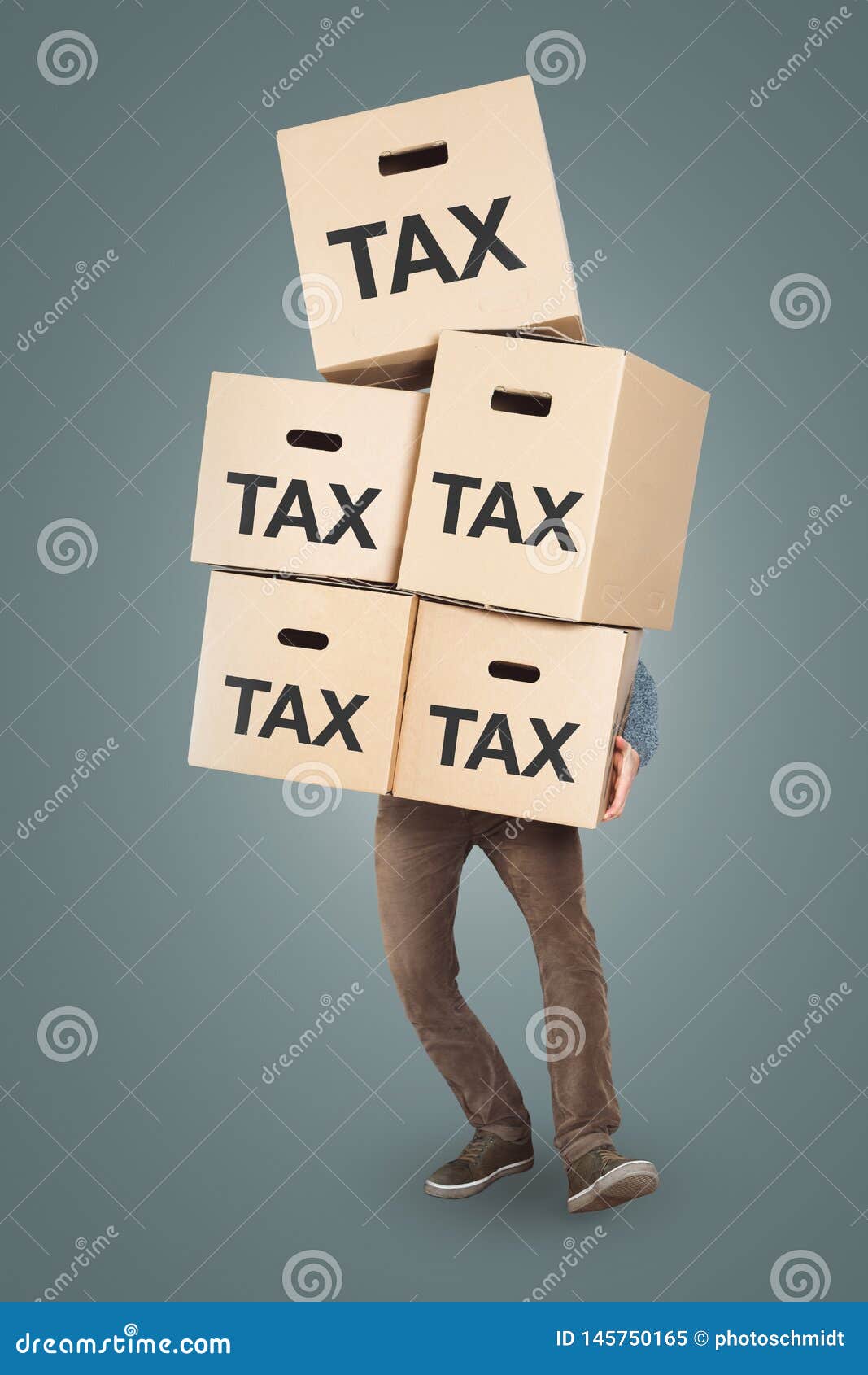 A Person Carrying a Large Stack of Document Storage Boxes Labeled with ...