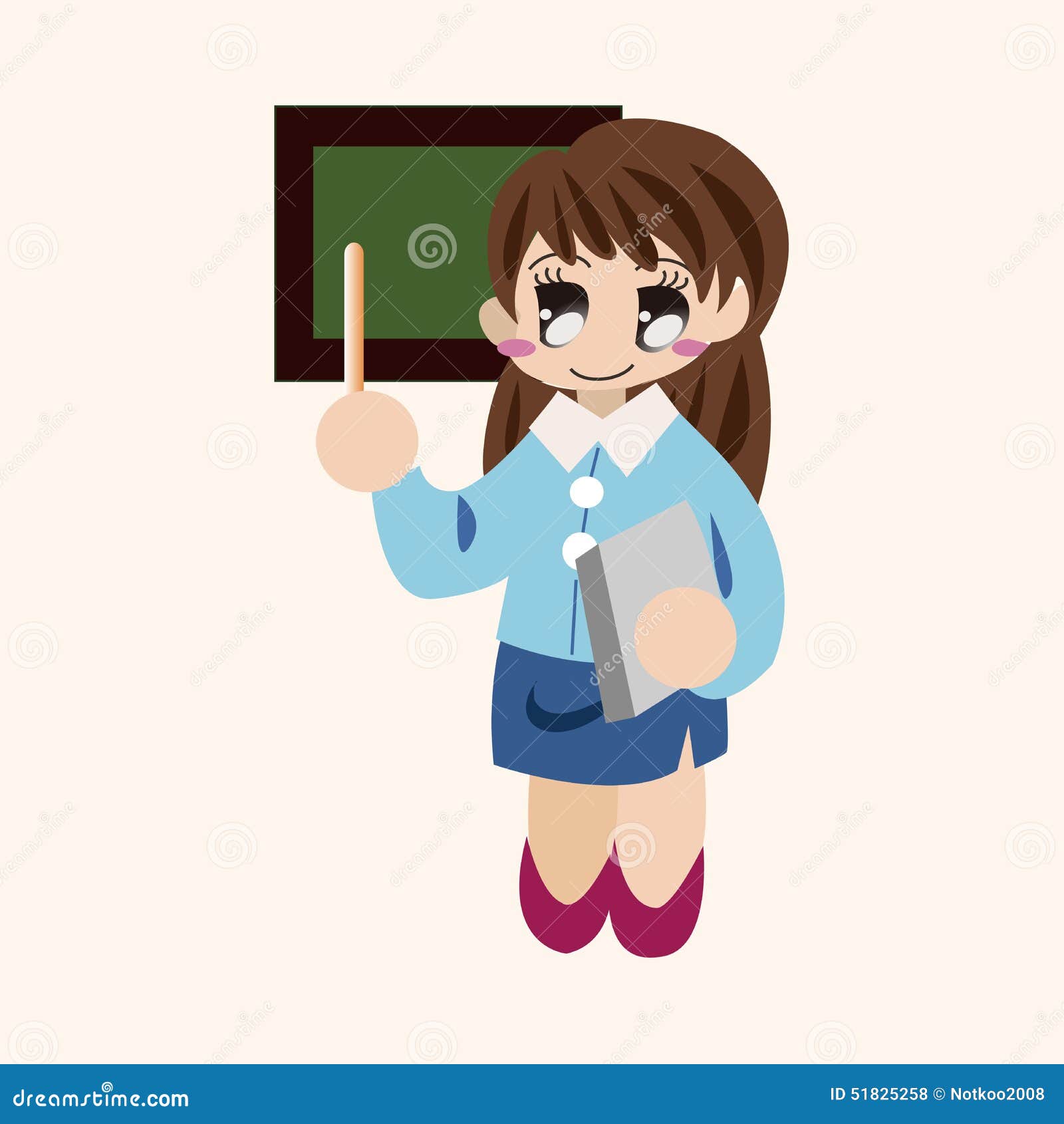 Character Teacher Profession. Woman Worker Occupation In The Uniform ...