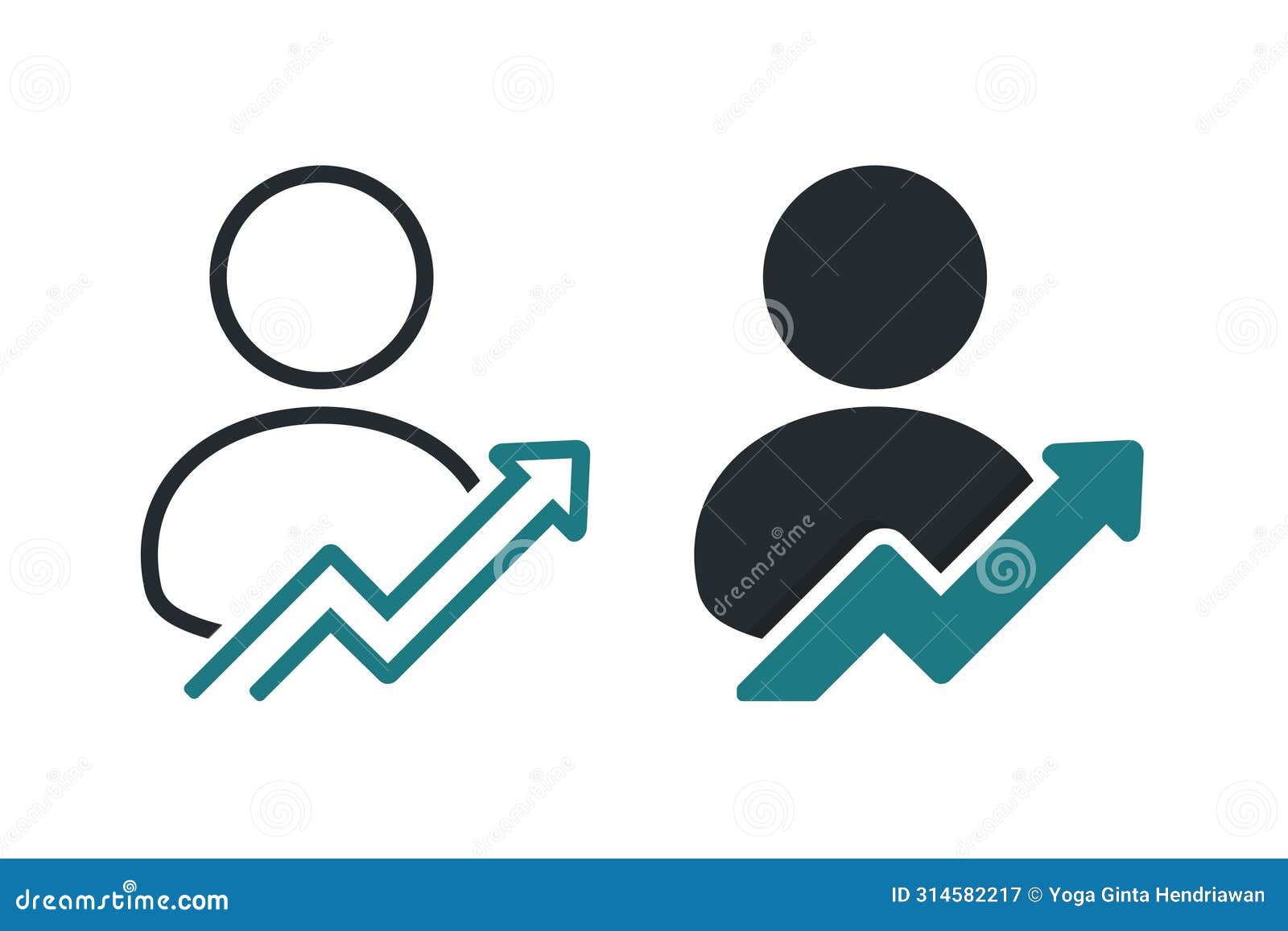 Person Chart Growth. Illustration Vector Stock Vector - Illustration of ...