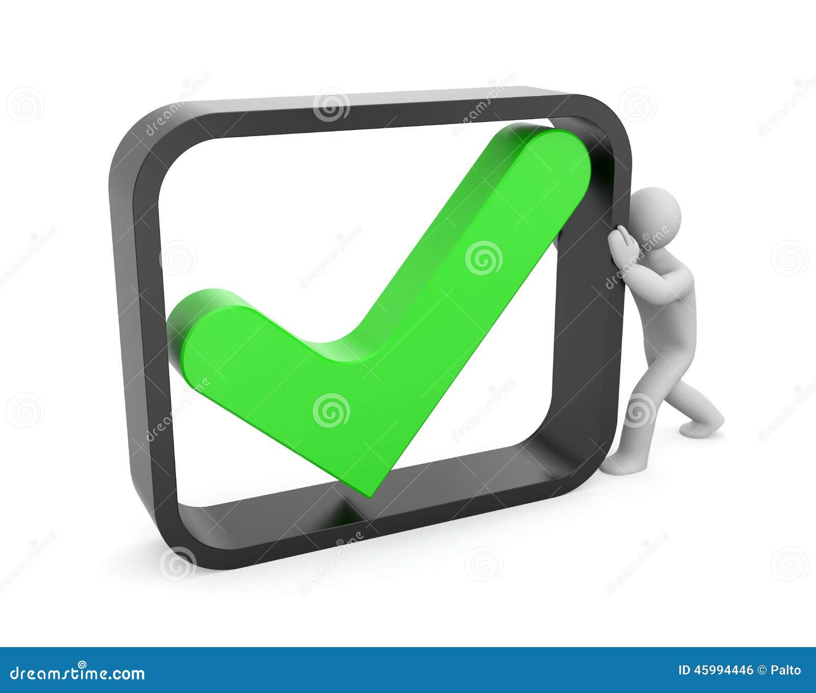Person with check symbol stock illustration. Illustration of offer ...