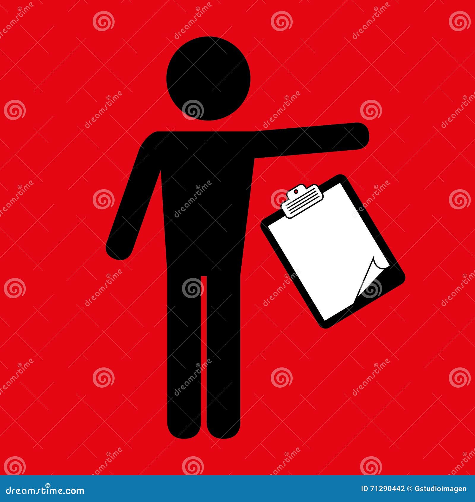 Person with Checklist Design Stock Illustration - Illustration of note ...