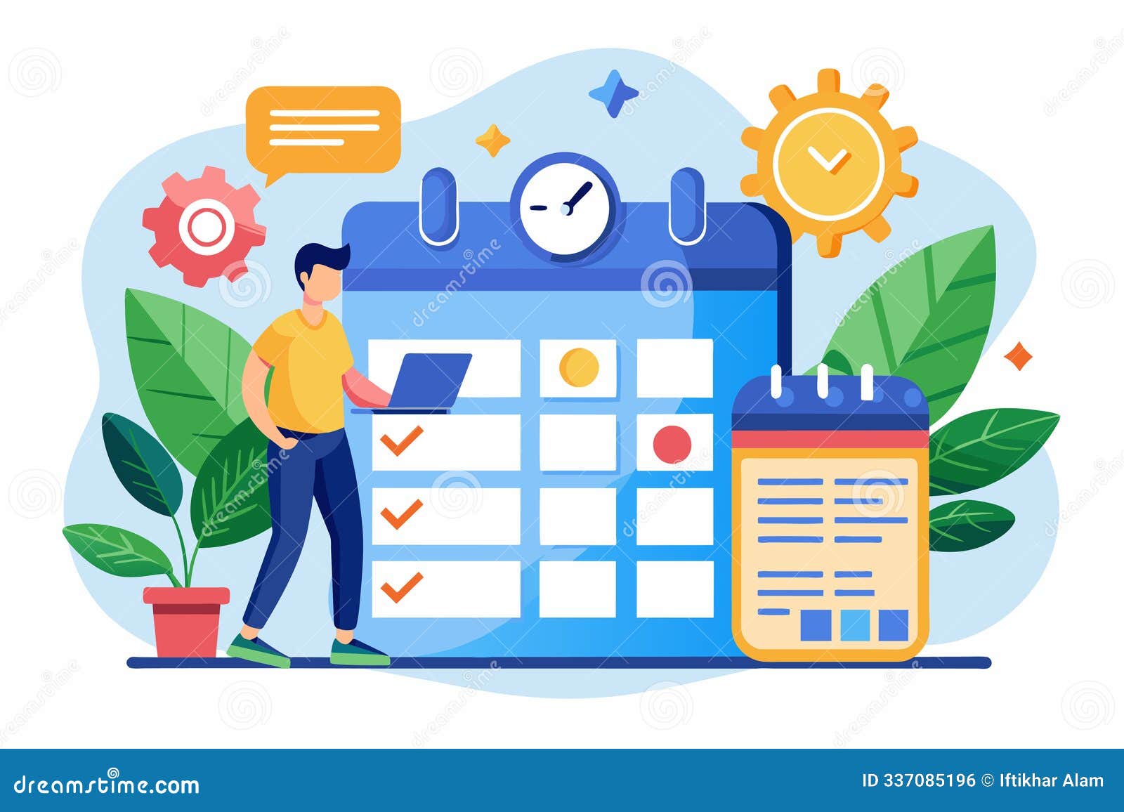 A Person Checks Their Tasks on a Digital Device beside a Calendar ...
