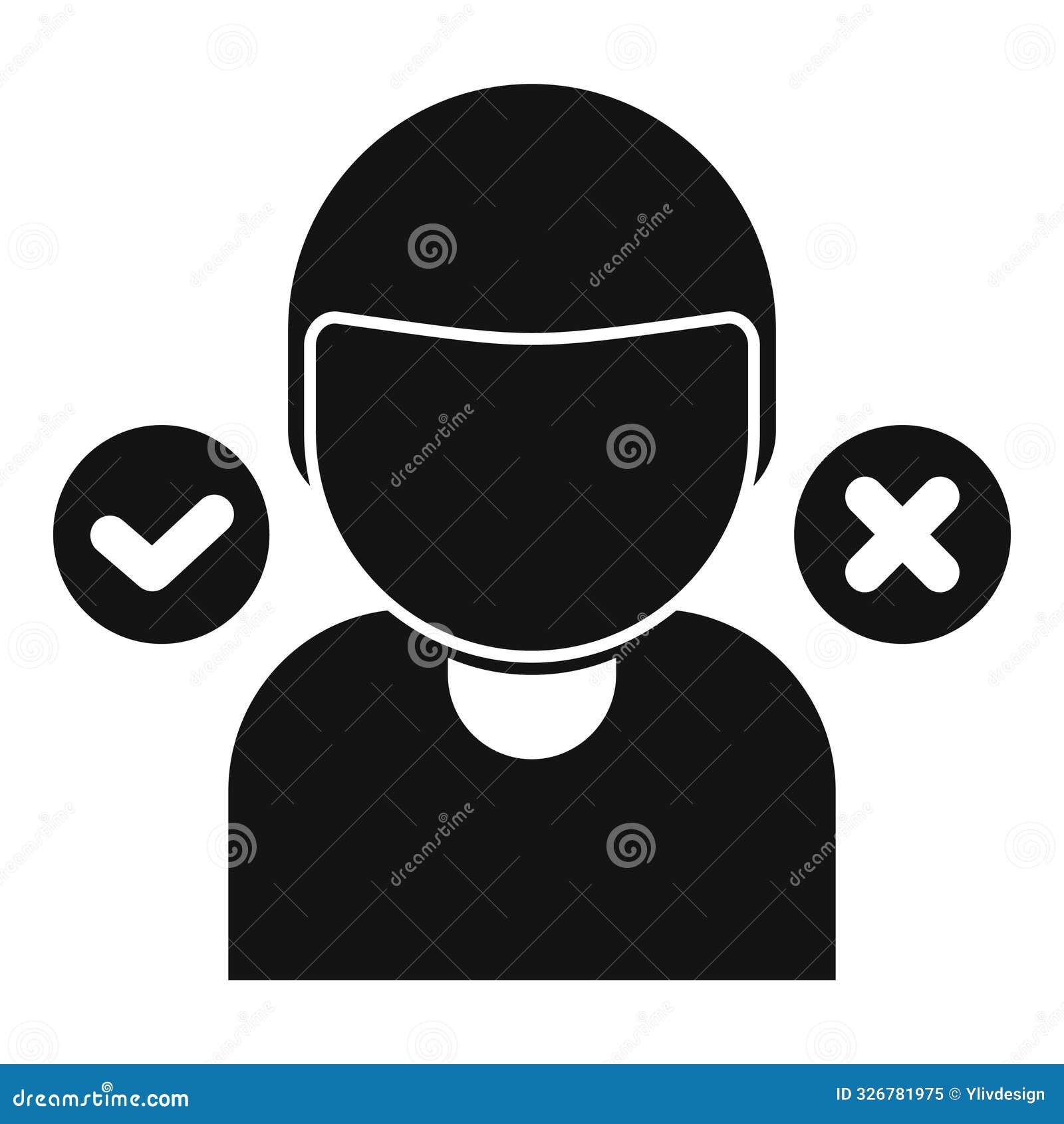 Person Choosing between Right and Wrong Icon Stock Vector ...