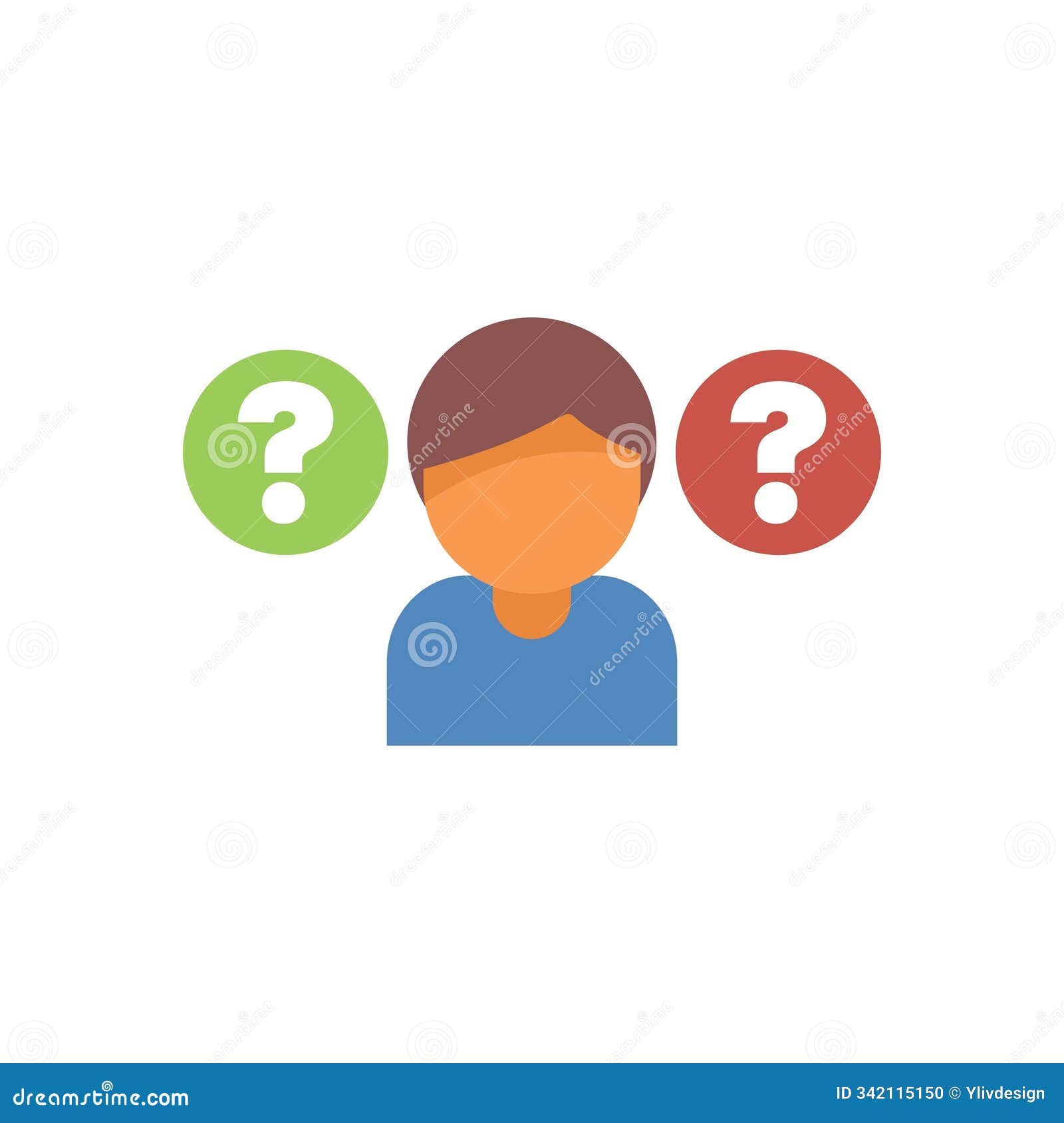 Person Choosing between Two Options Represented by Question Marks Stock ...