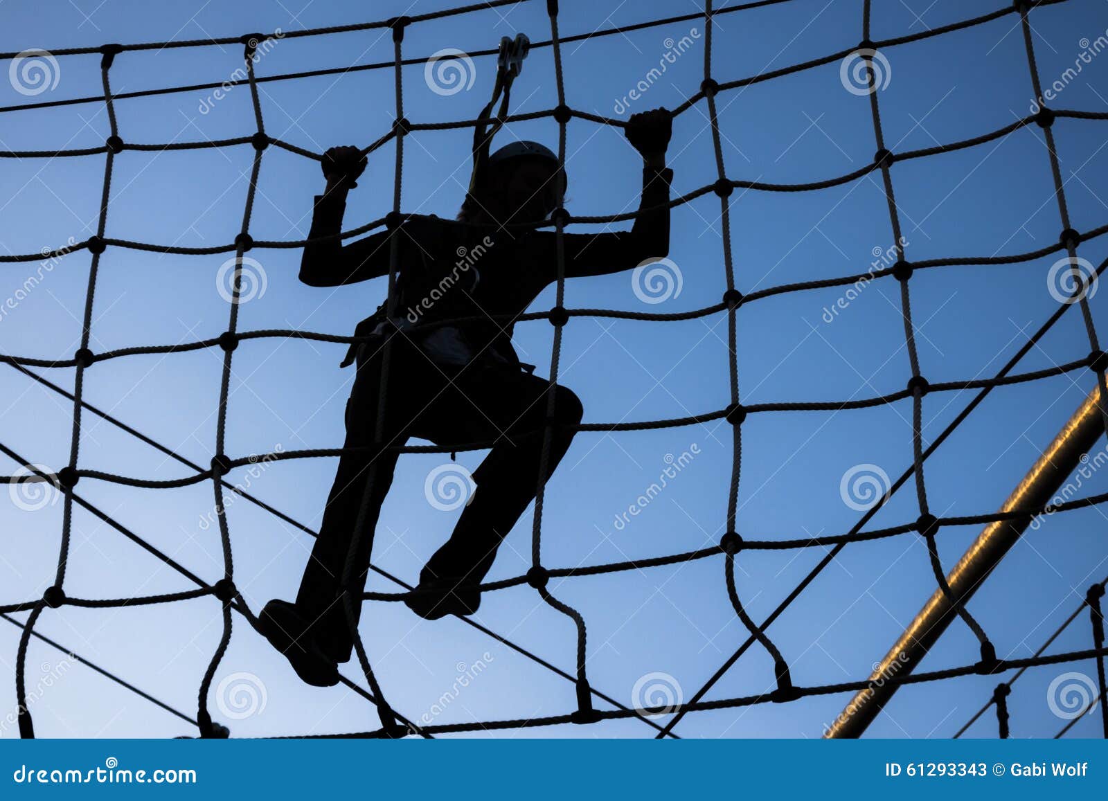 Person Climbing on High Ropes Stock Image - Image of tree, ropes: 61293343