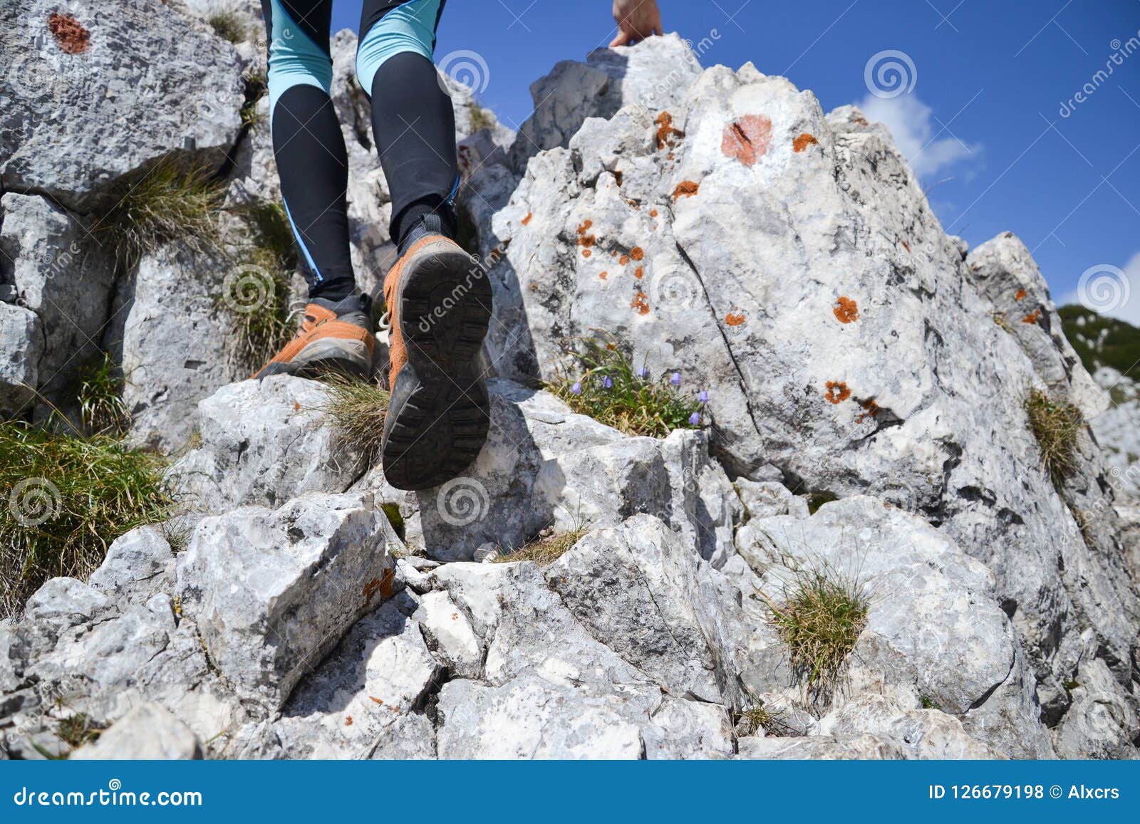Person Climbing Up a Mountain Stock Photo - Image of mountaineering ...