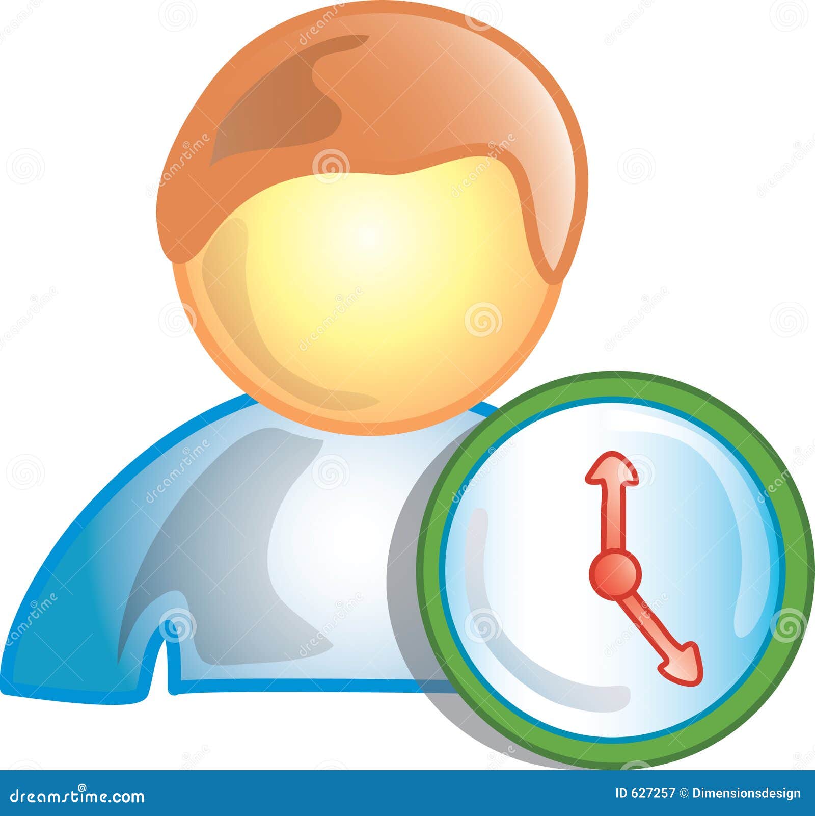 Person on the clock icon stock vector. Illustration of customer - 627257