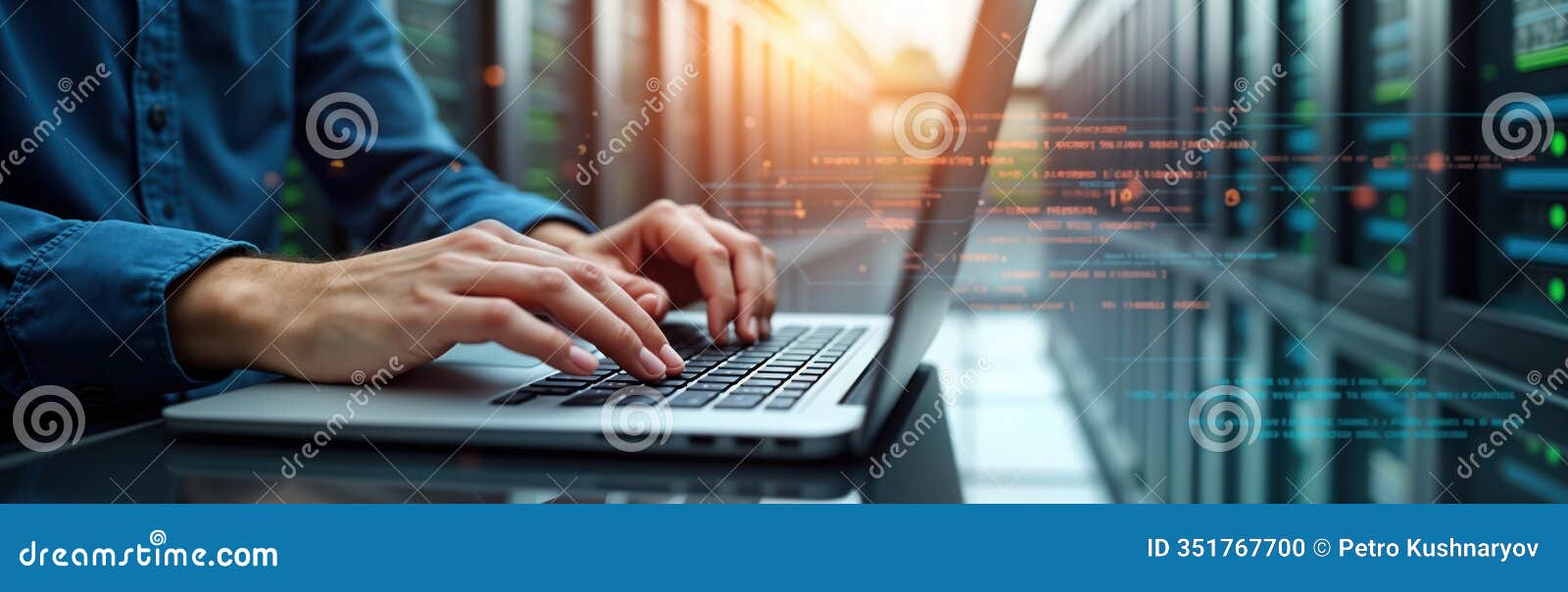 Person Programmer Working On Pc Laptop With Program Code On Screen. Coding And Programming ...