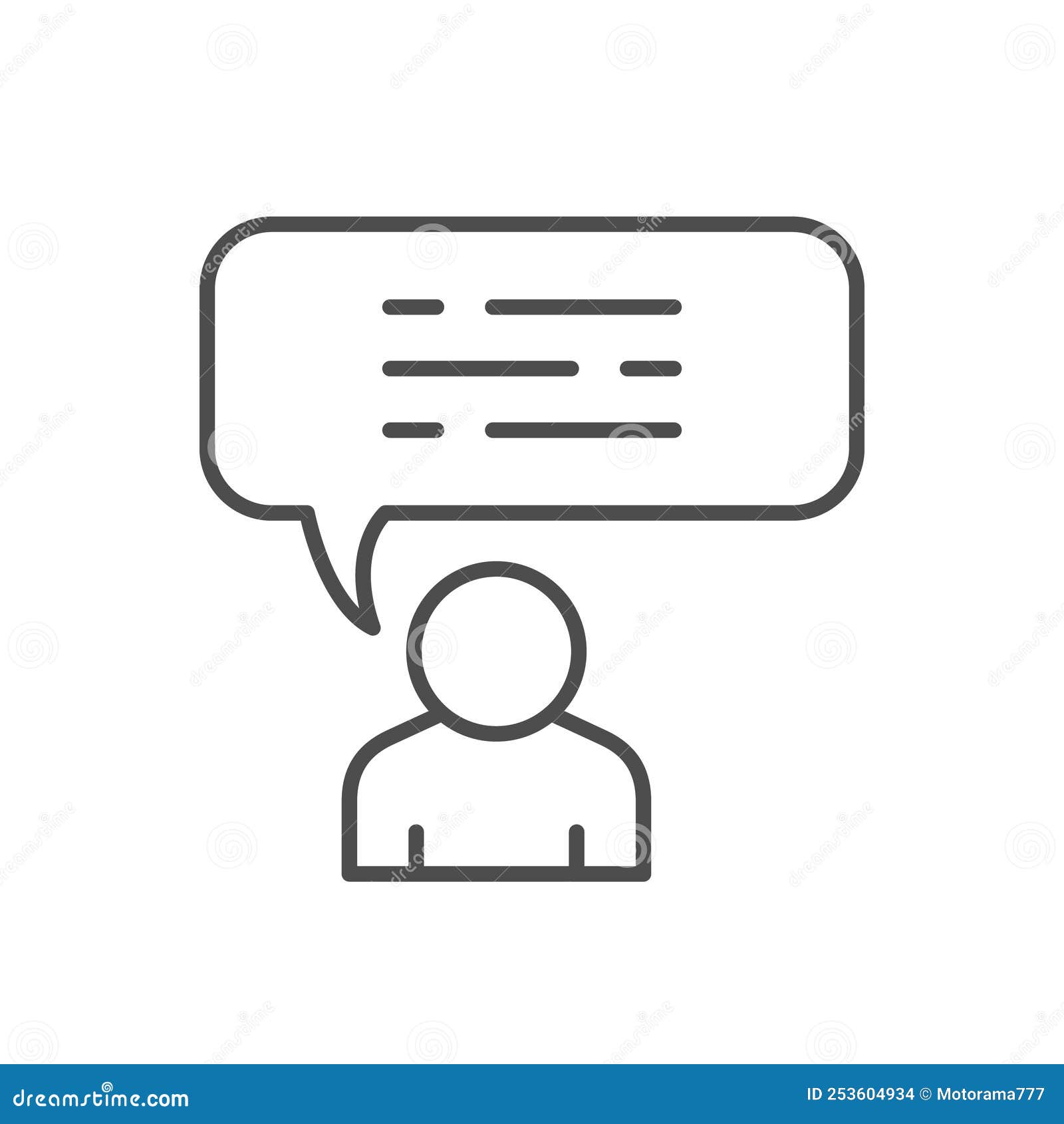 Person Comment Line Outline Icon Stock Vector - Illustration of symbol ...