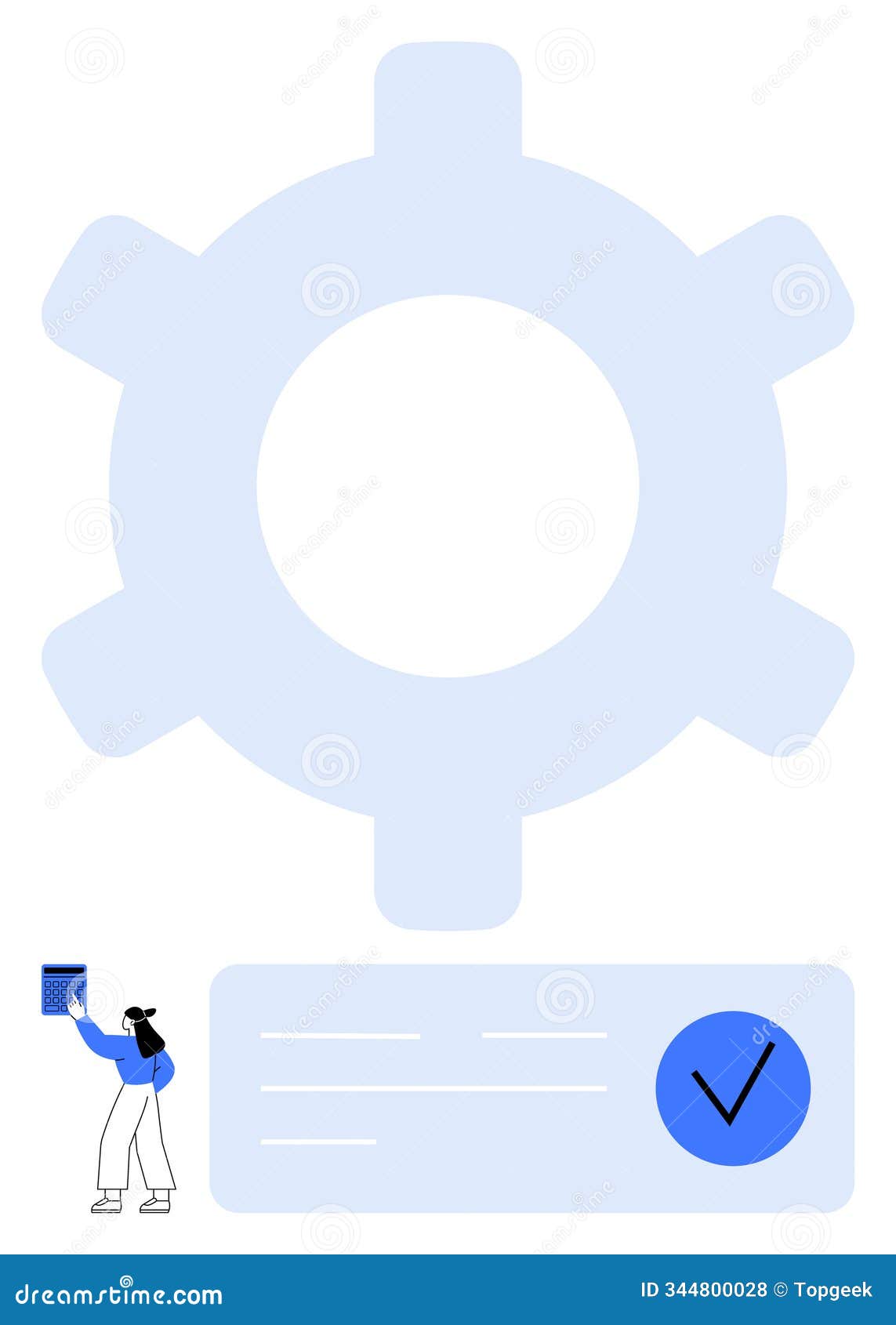 Person Completing Checklist in Front of a Large Gear Representing Task ...