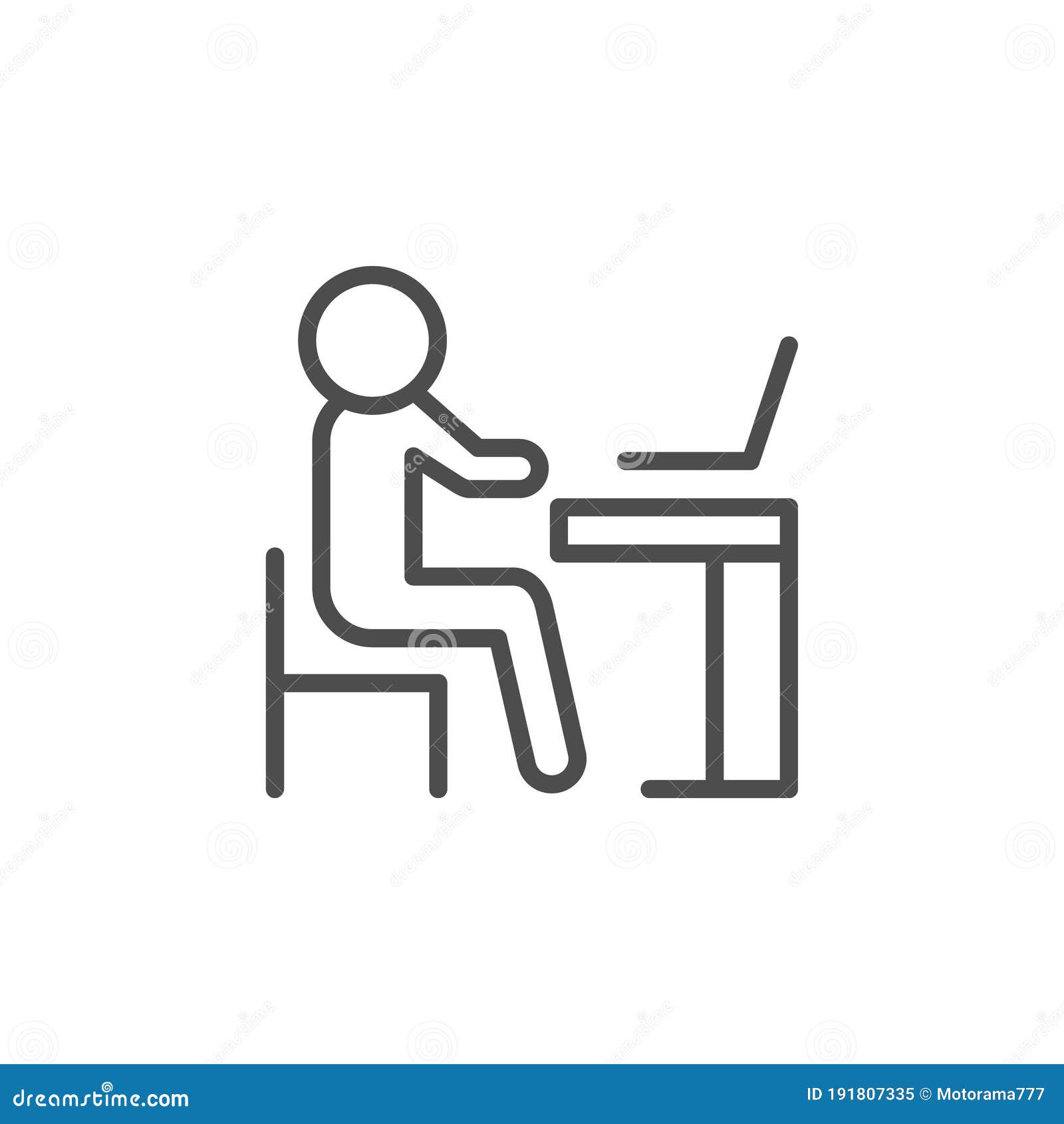 Person at Computer Desk Icon Stock Vector - Illustration of sitting ...