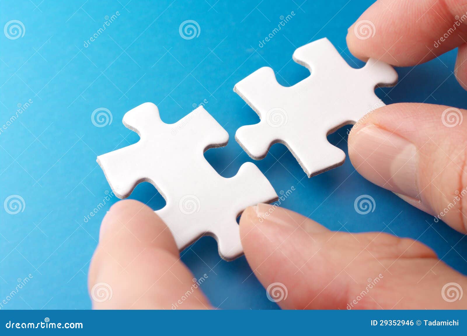 A Person Connecting Puzzle Pieces. Stock Photo - Image of shape, white ...