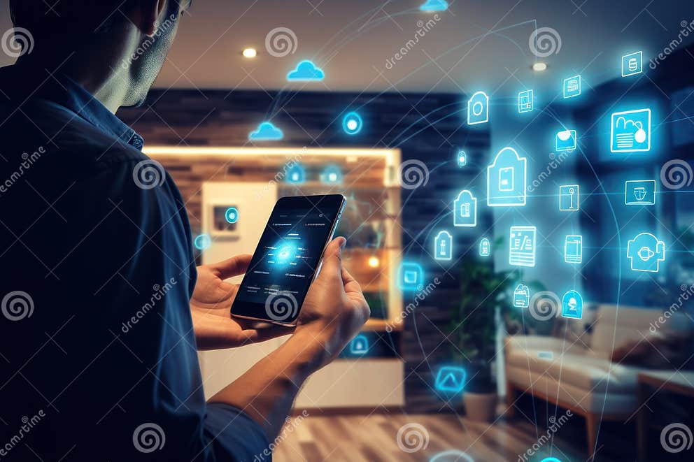A Person Controlling Smart Home Devices, Smart Home Management System ...