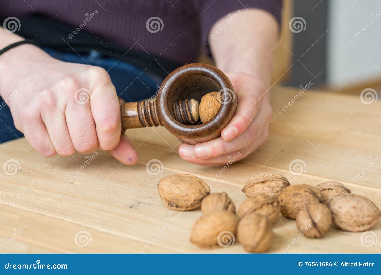 Person Cracking Walnuts - Close-up Stock Photo - Image of break, rich ...