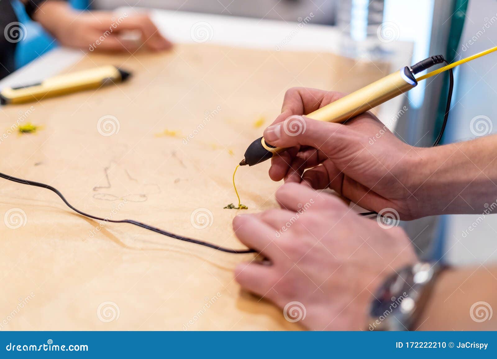 Person Creating with 3D Handle Pen. Teenager Using Modern Printing Pen ...