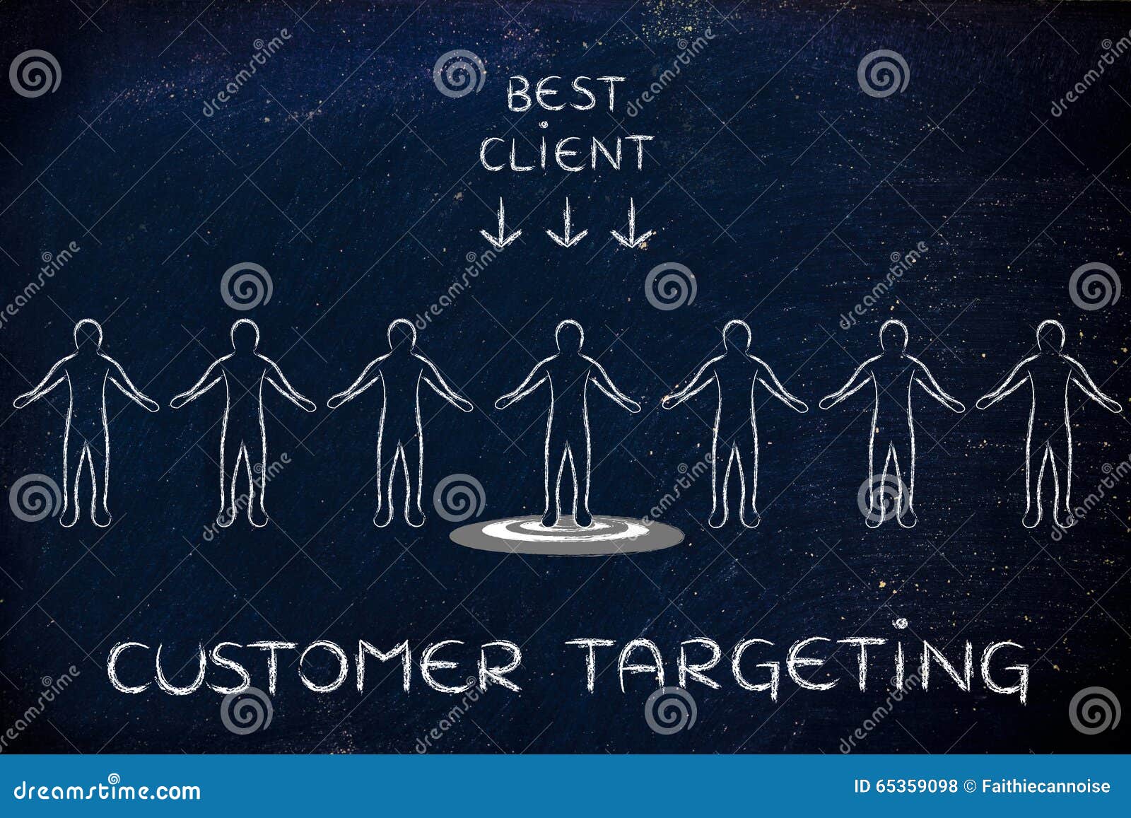 Person in a Crowd with Sign Best Client & Text Customer Targeting Stock ...