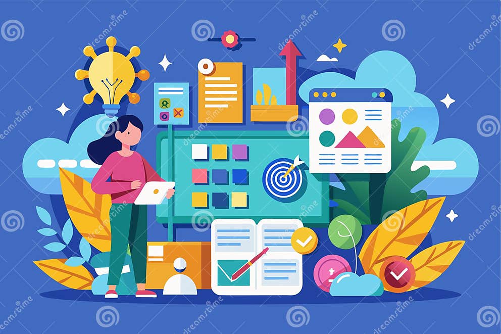 A Person Curates a Personalized Vision Board with Colorful Elements and ...