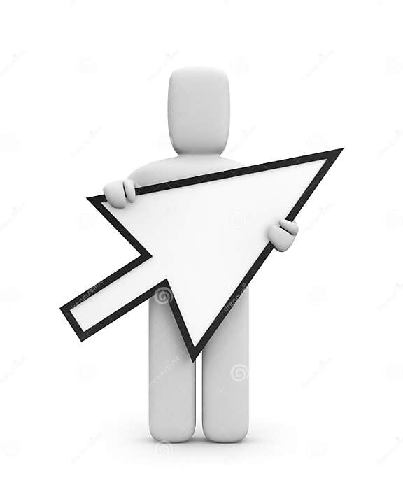 Person with cursor stock illustration. Illustration of hold - 20990193