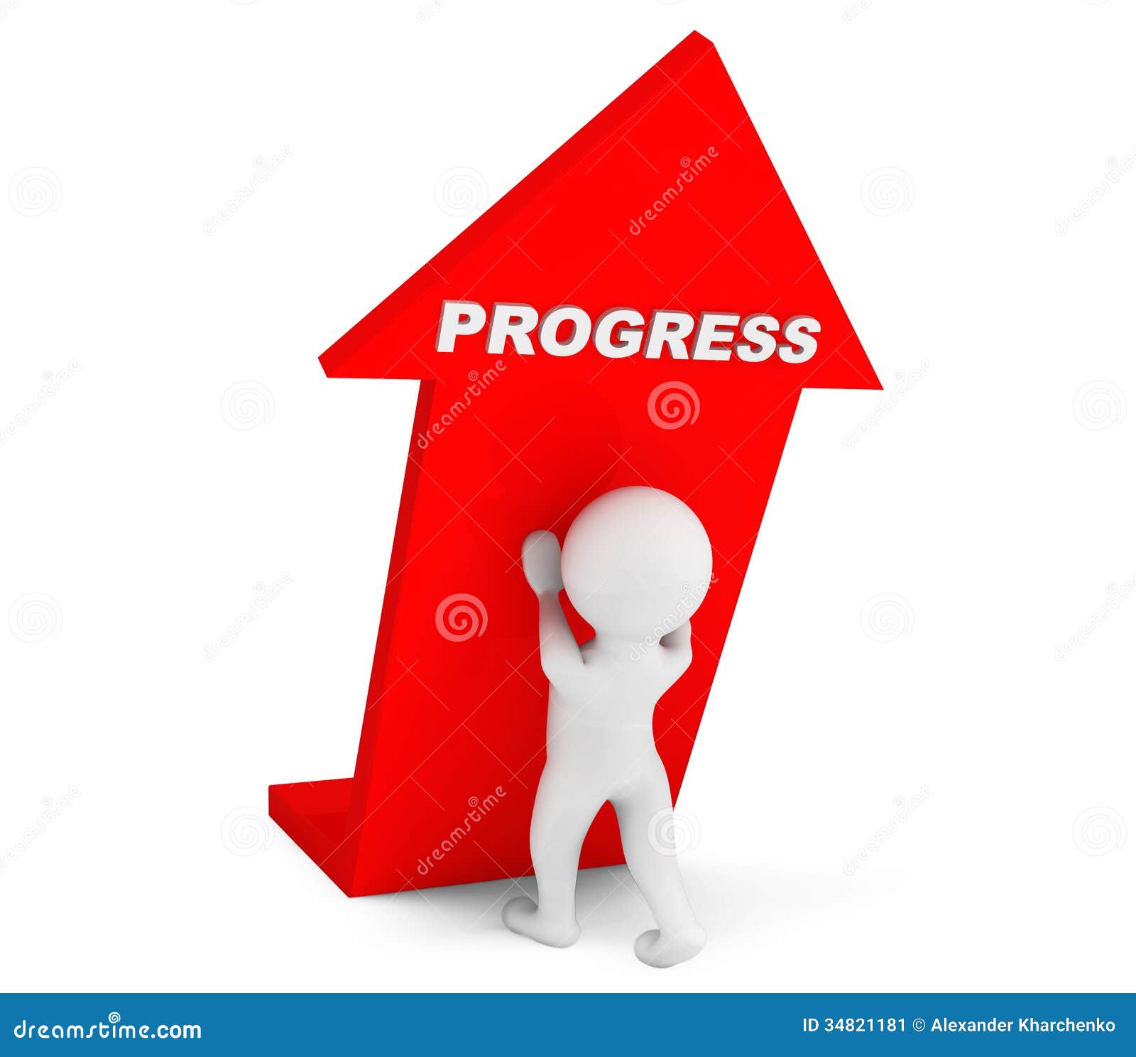 Person 3d Mit Fortschritts-Pfeil Stock Abbildung - Illustration von ...