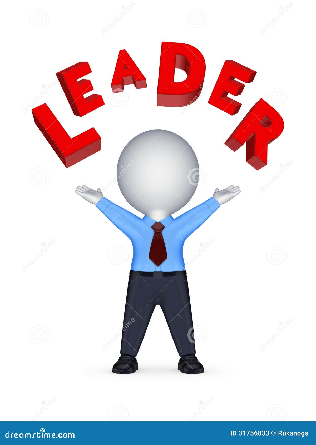 Person 3d och ord LEDARE. stock illustrationer. Illustration av ...