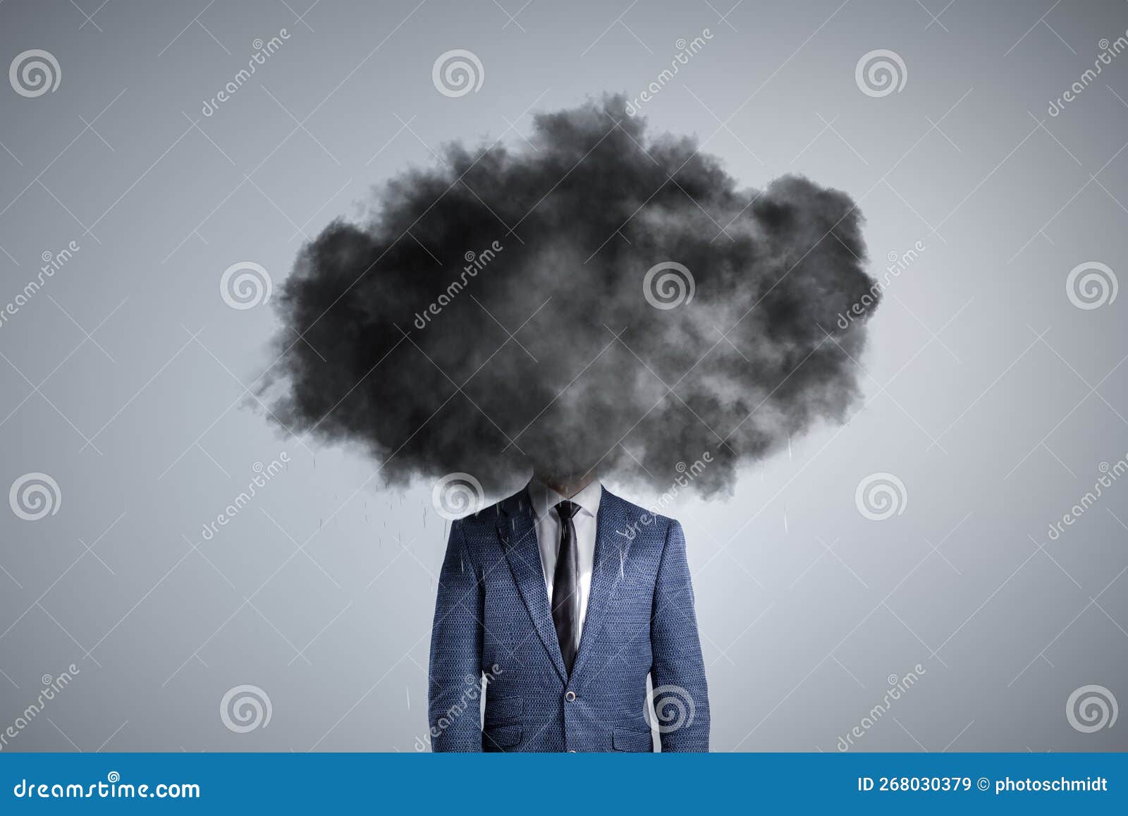 Person with a Dark Cloud Over the Head Stock Image - Image of misery ...