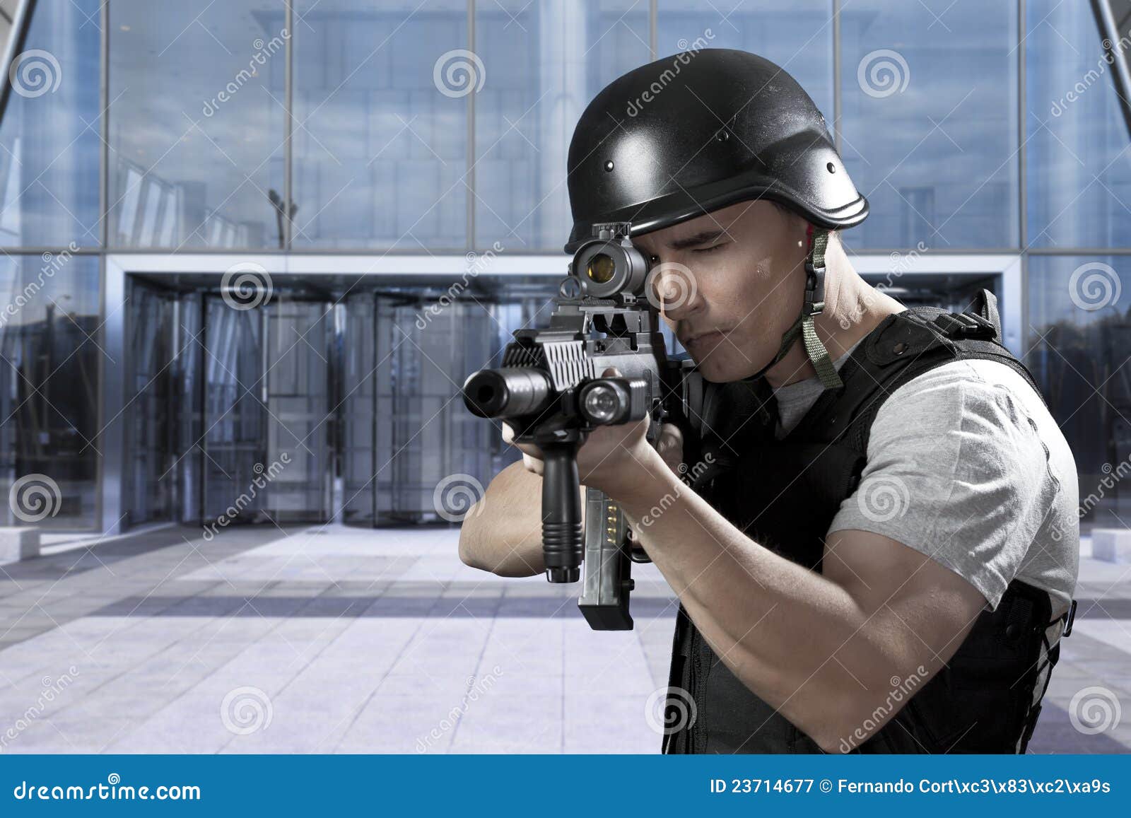 Person, Defense of Building, Army Stock Image - Image of laser ...