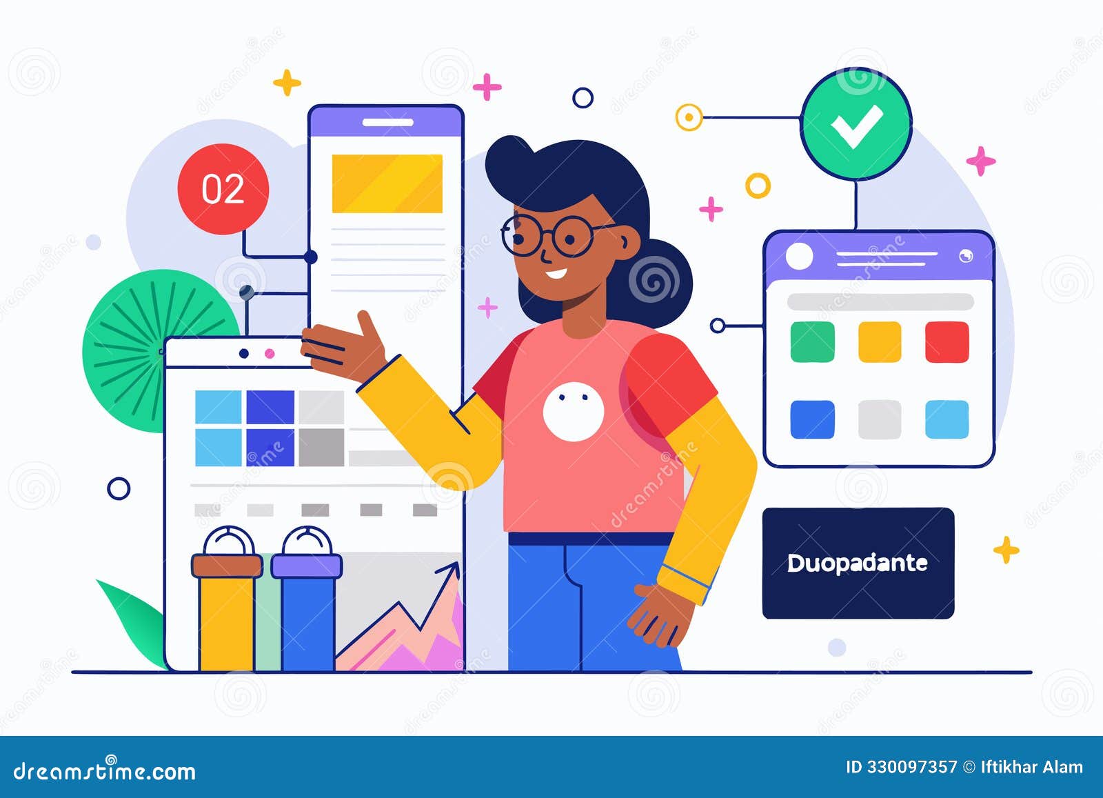 A Person Demonstrates Various Customizable Interface Components Used in ...