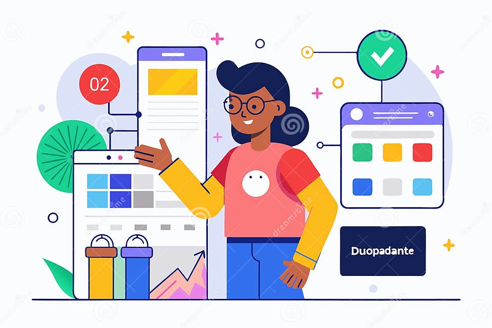 A Person Demonstrates Various Customizable Interface Components Used in ...