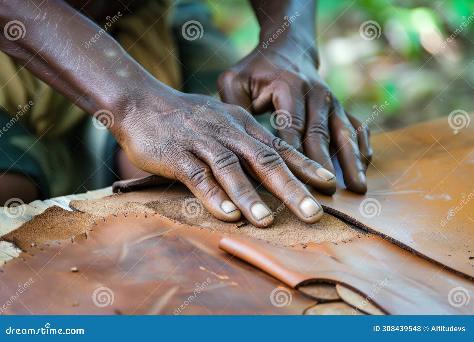 Person Demonstrating Leather Stretching Technique Stock Photo - Image ...