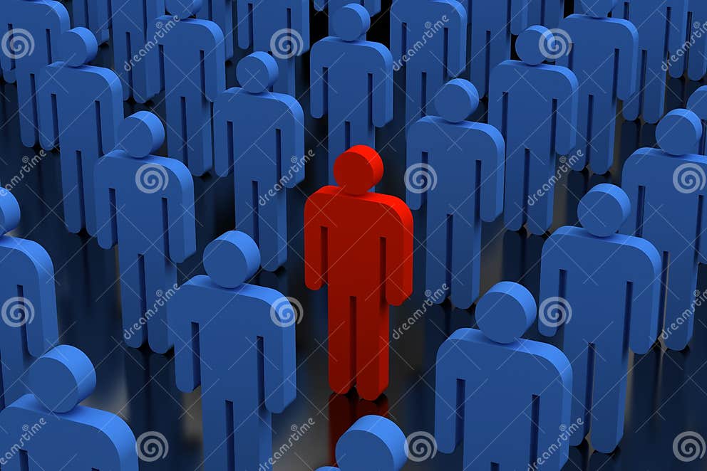 Person in der Menge stock abbildung. Illustration von alleine - 33462268