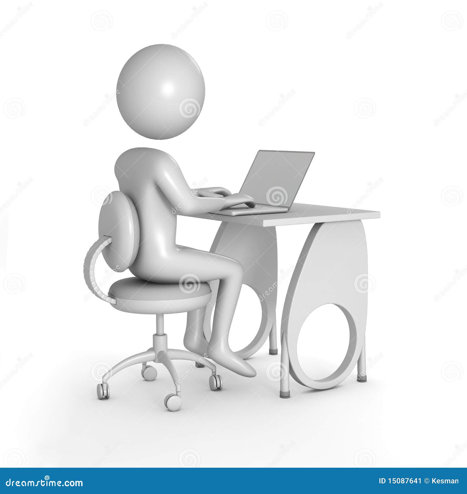 Person at desk stock illustration. Illustration of abstract - 15087641