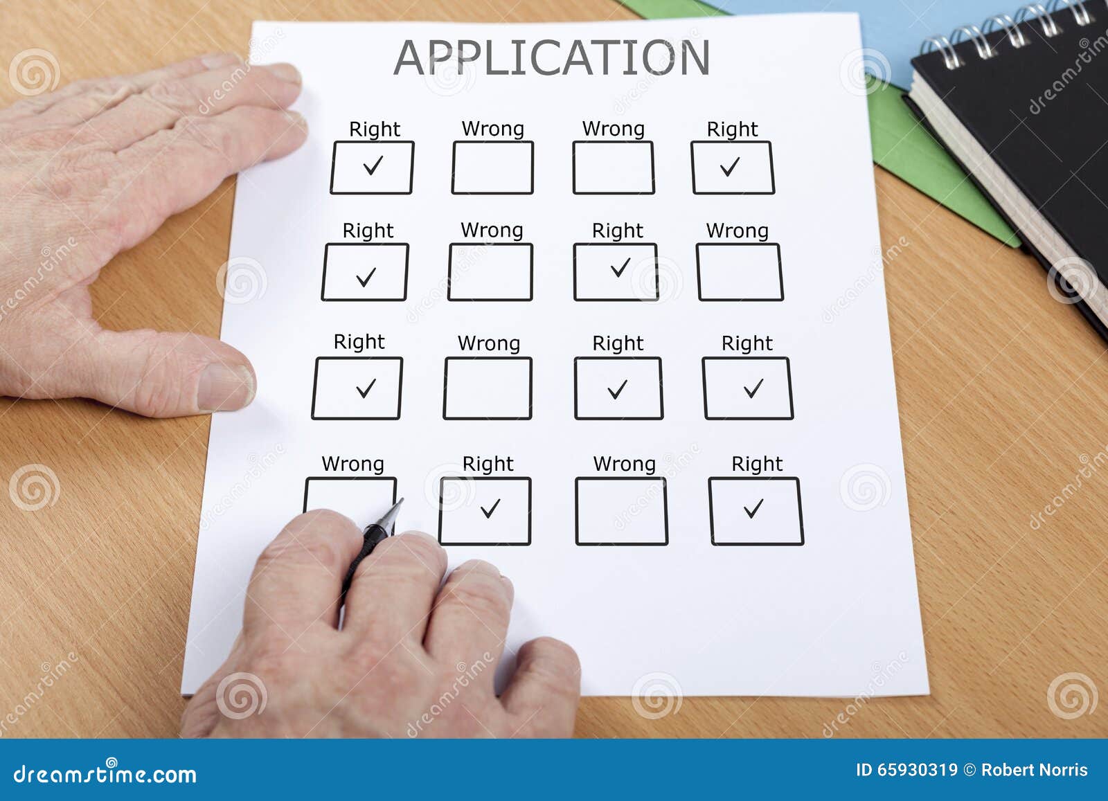 Person at Desk Ticking All the Right Boxes Stock Image - Image of ...