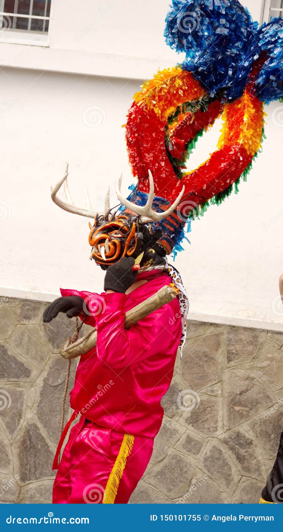 Person In A Devil Costume With Wings, In A Cloud Of Smoke Editorial ...