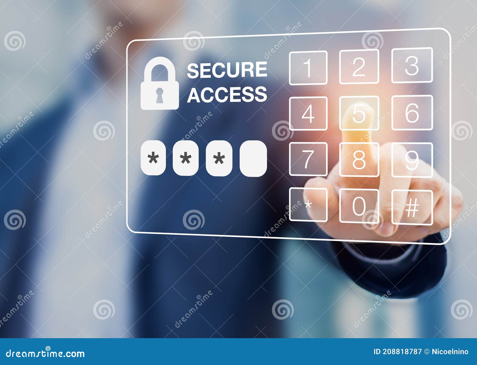 Person Dialing Password, Virtual Screen Digital Keypad, Secure Access ...
