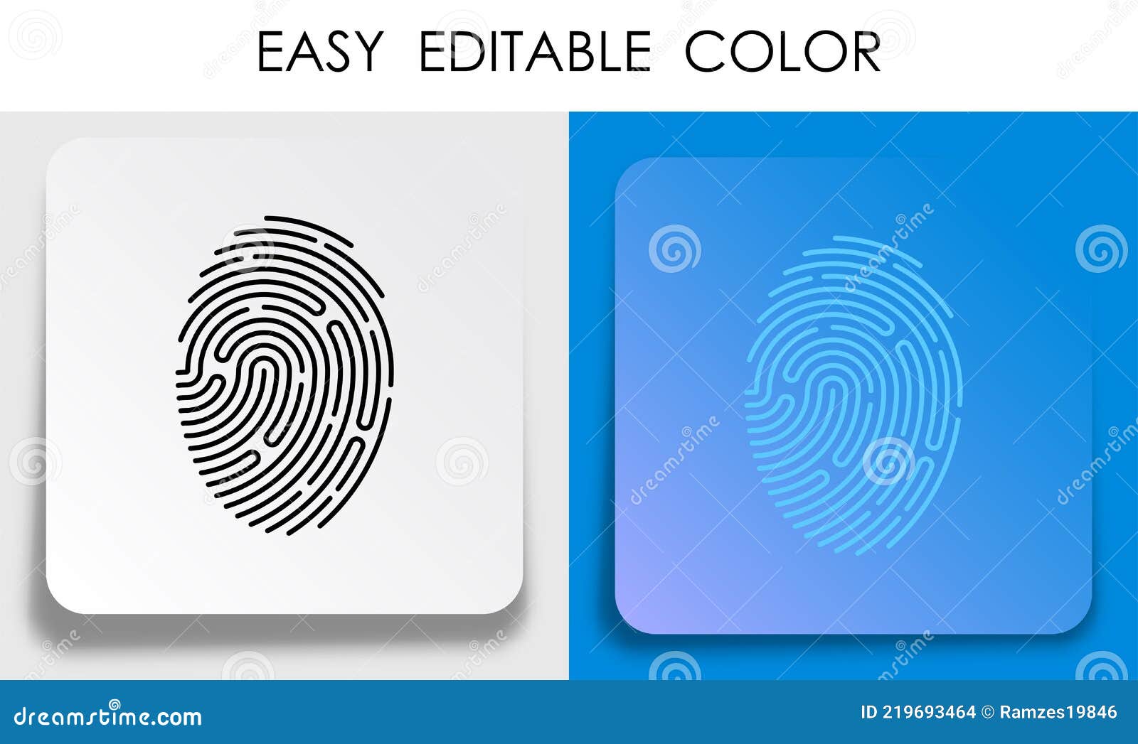 Person Digital Fingerprint Icon on Paper Square Sticker with Shadow ...