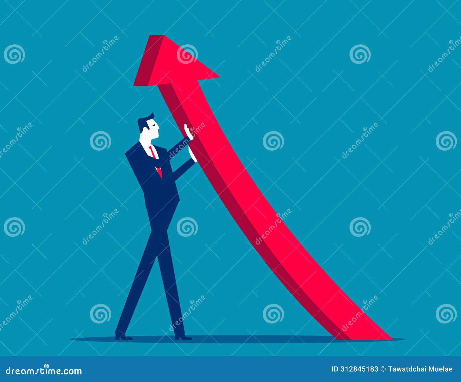 Person Directing the Arrow Up. Leadership Vector Stock Vector ...