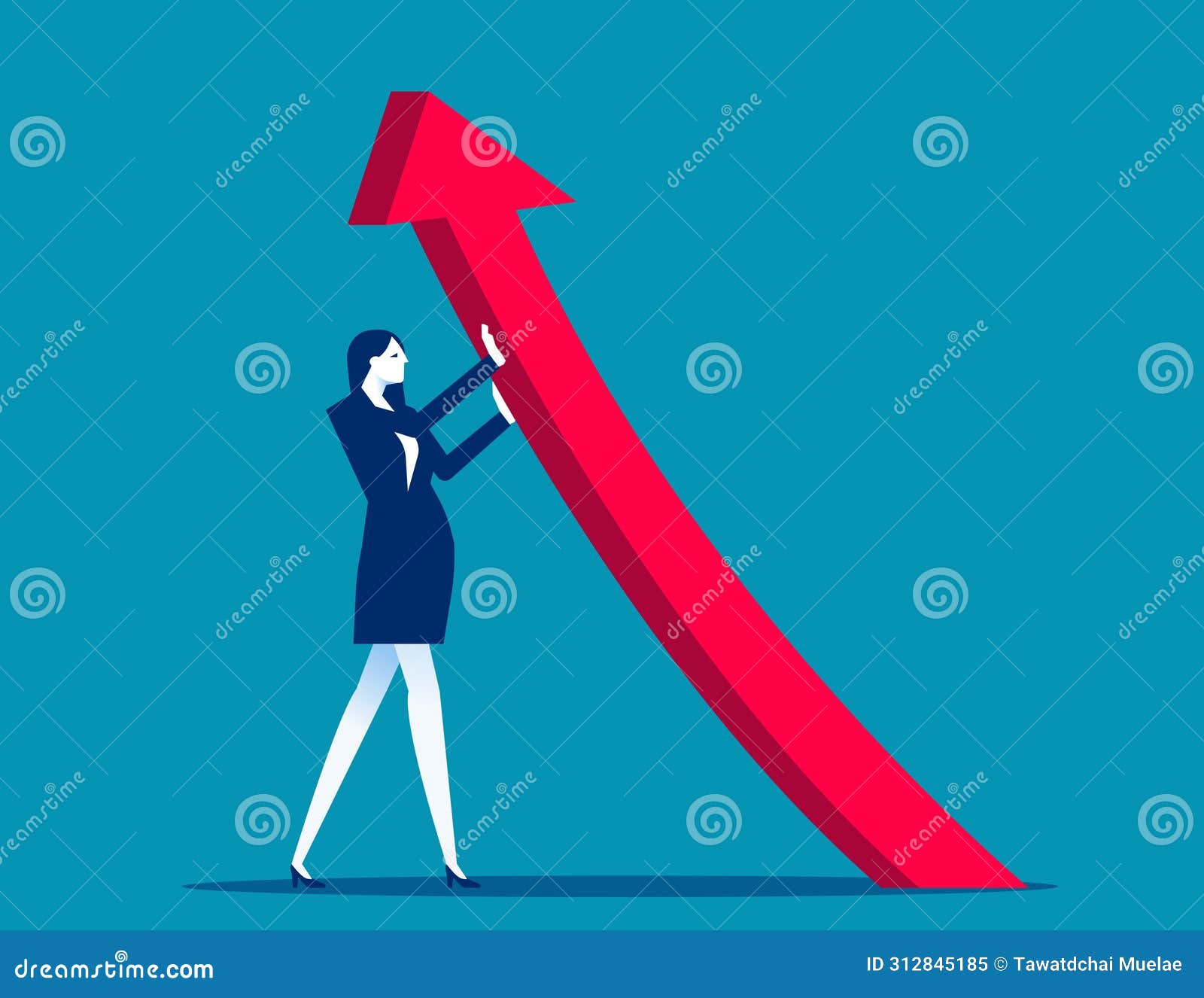 Person Directing the Arrow Up. Leadership Vector Stock Vector ...