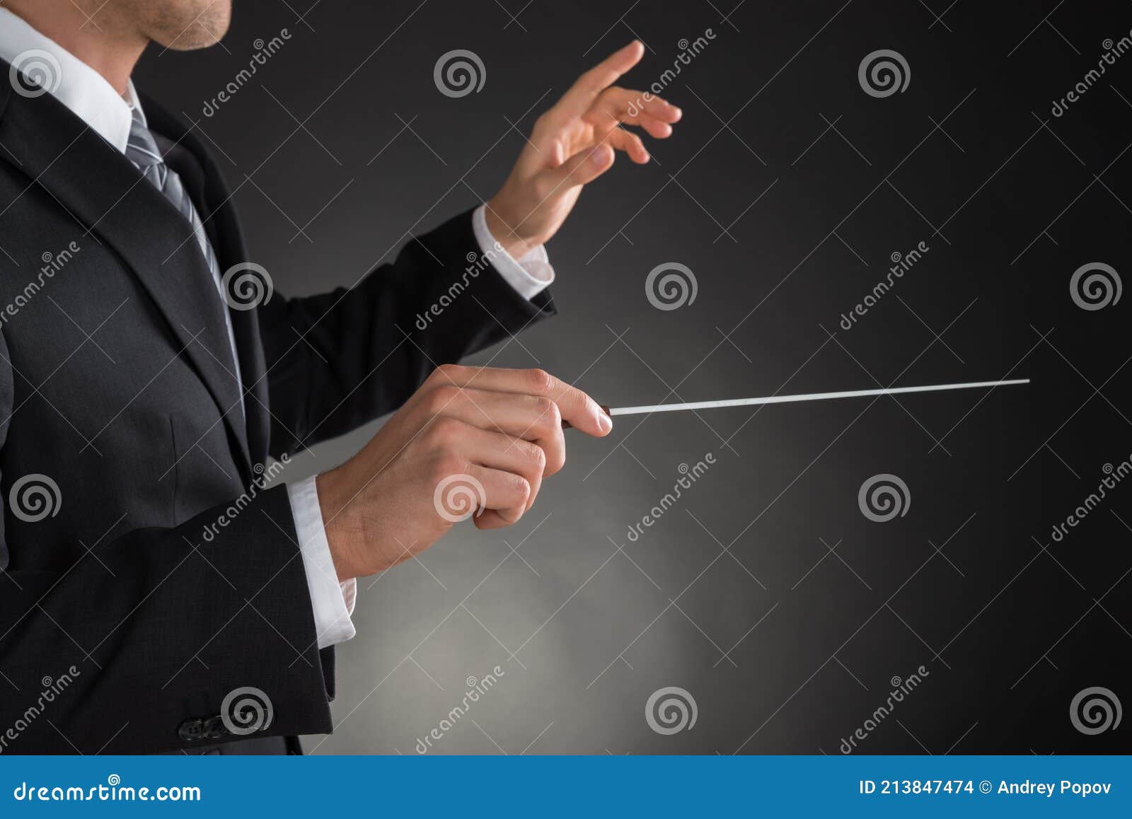 Person Directing with a Conductor`s Baton Stock Photo - Image of ...