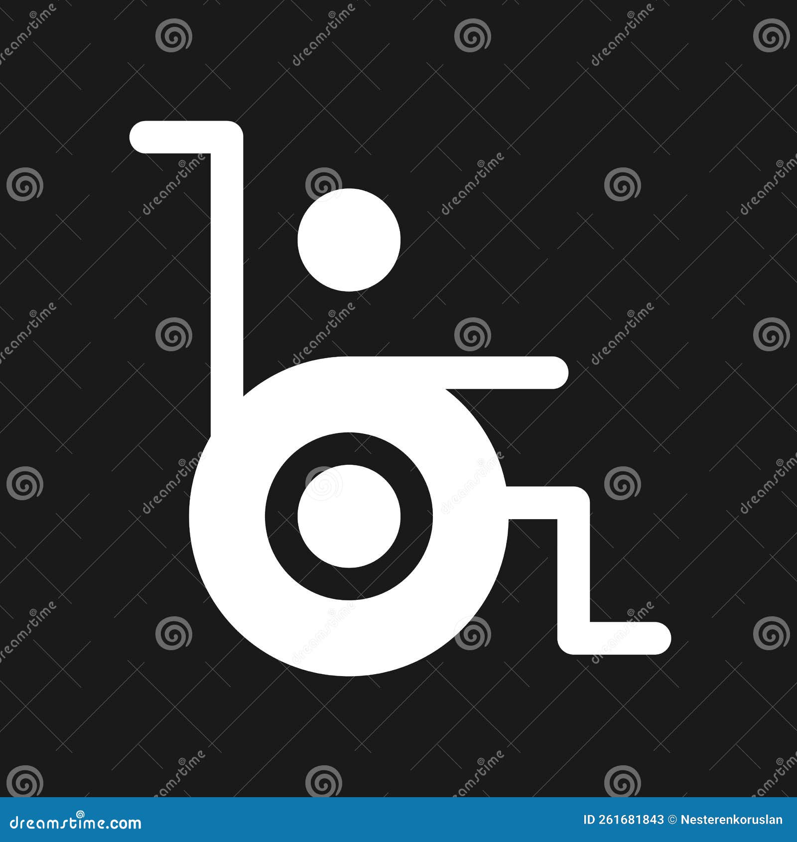 Person with Disability Dark Mode Glyph Ui Icon Stock Vector ...