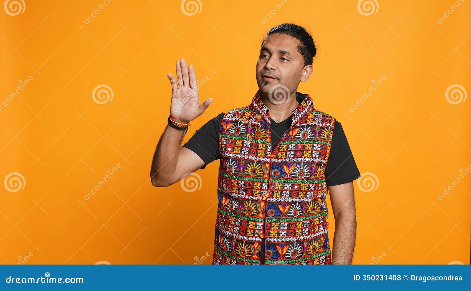 Person Doing Calm Down Sign Gesturing, Studio Background Stock Photo ...