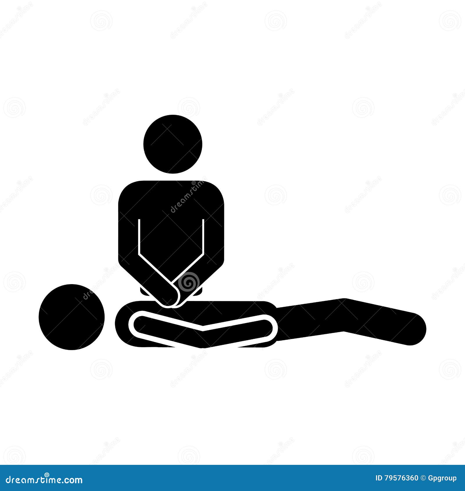 Person Doing Cpr To Pacient Icon Image Stock Vector - Illustration of ...