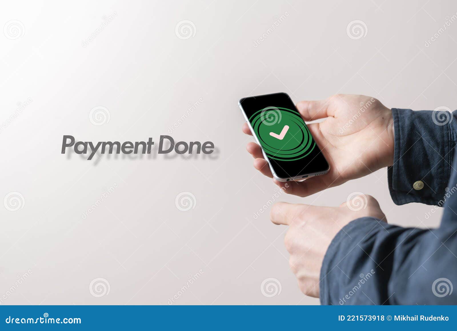 A Person Doing the Electronic Online Payment Using the Phone Stock ...