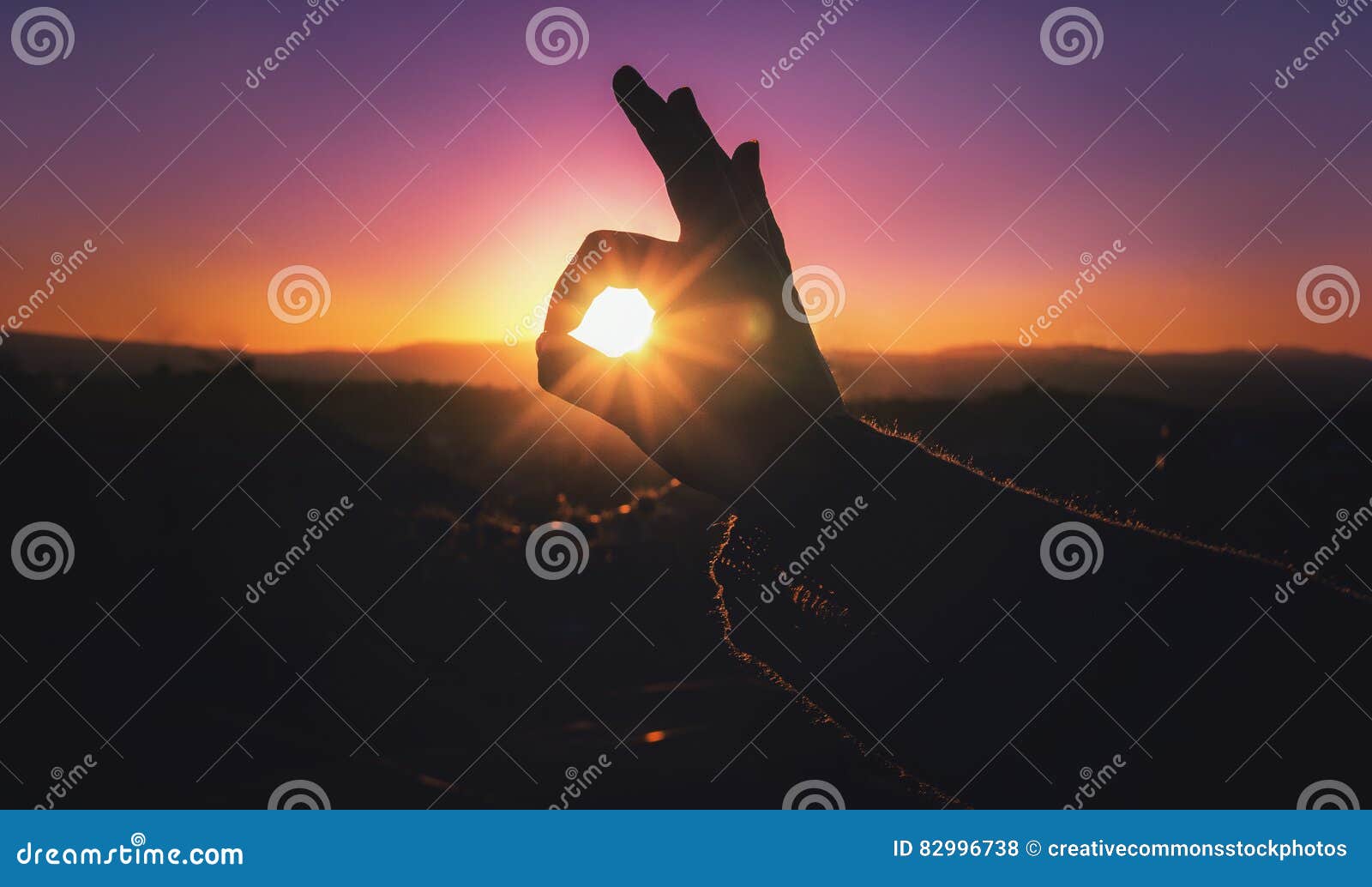 Person Doing Ok Hand Sign During Sunset Picture. Image: 82996738