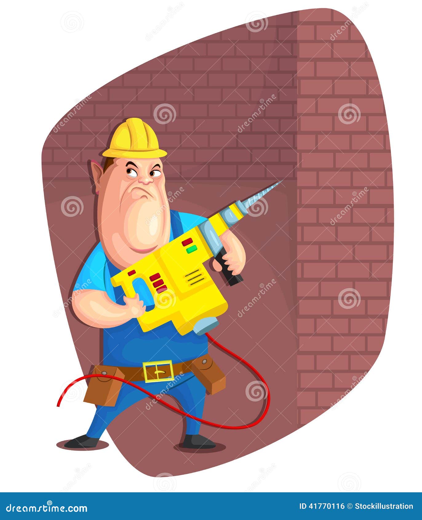 Person with Driller stock vector. Illustration of installing - 41770116