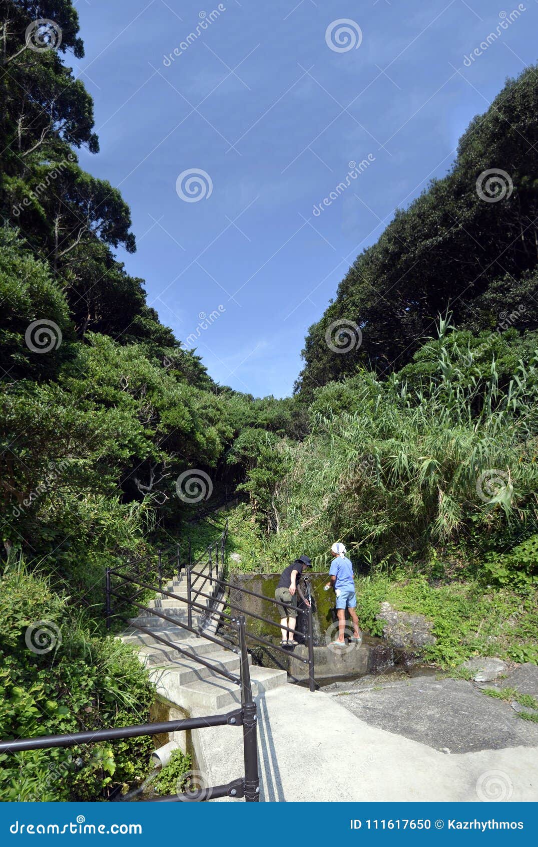 The Person Drinks a Japanese Spring Water. Stock Photo - Image of ...