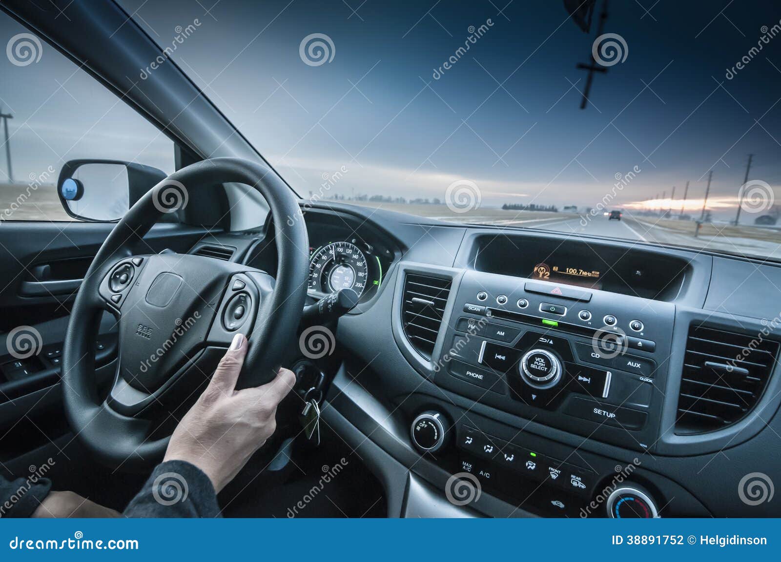 Person Driving Car with Road Ahead Stock Photo - Image of retail, light ...