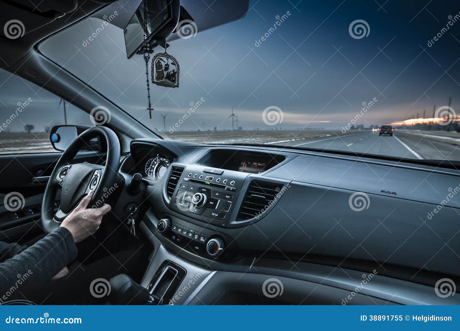 Person Driving Car with Road Ahead with Wider View Stock Image - Image ...